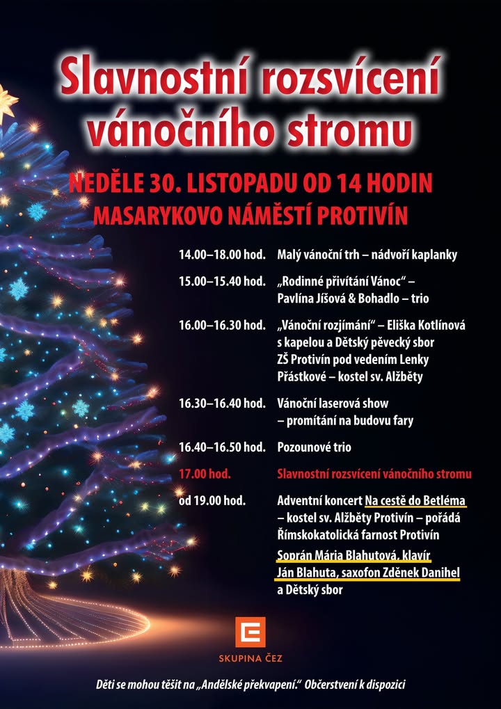 Protivín: Slavnostní rozsvícení vánočního stromu - Biskupství ...